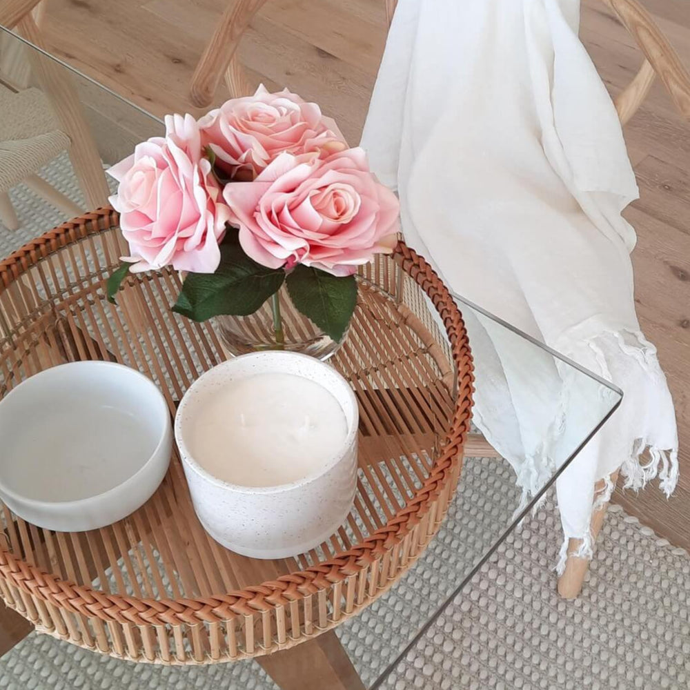 Scented Flower Diffuser - 3 Pink Roses & Fragrance Set