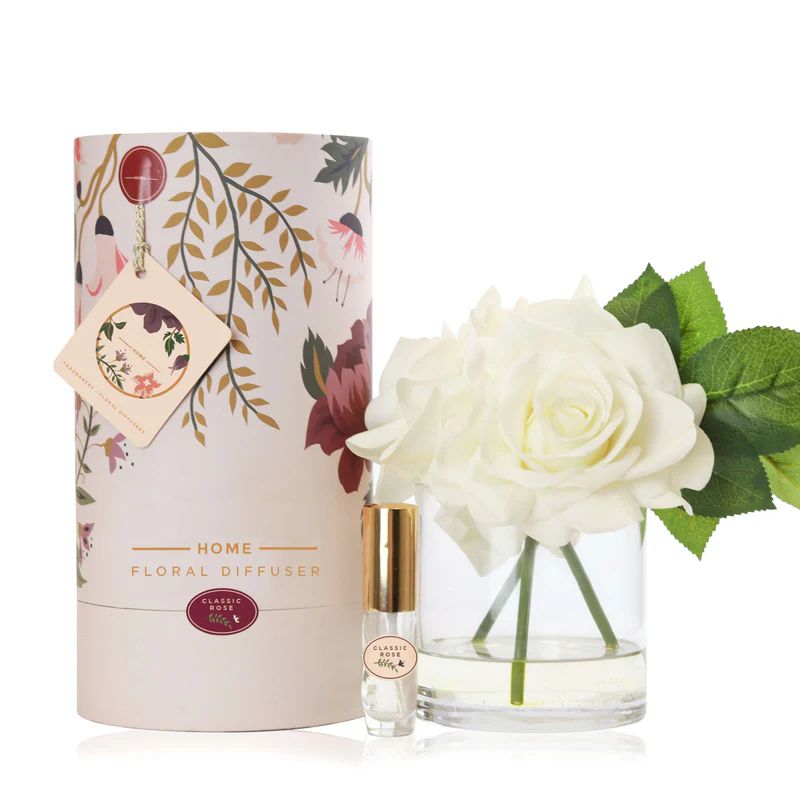 Scented Flower Diffuser - 3 Cream Roses & Fragrance Set