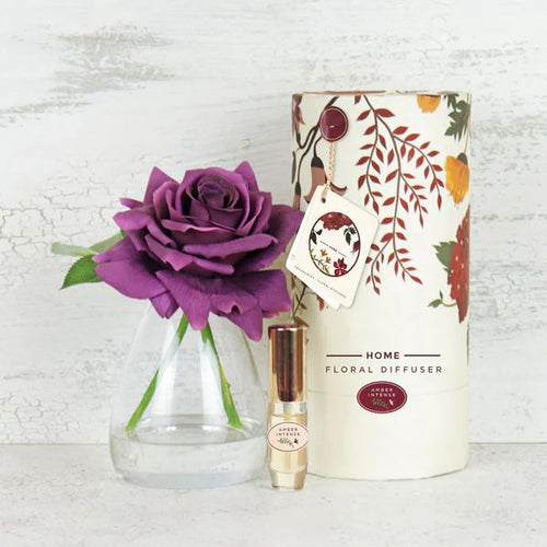 Scented Flower Diffuser - Silk Purple Rose & Fragrance Set