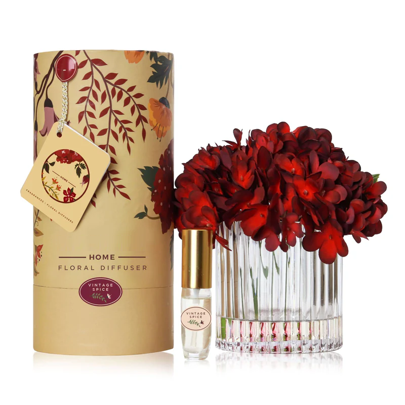 Scented Flower Diffuser - Silk Red Hydrangea & Fragrance Set