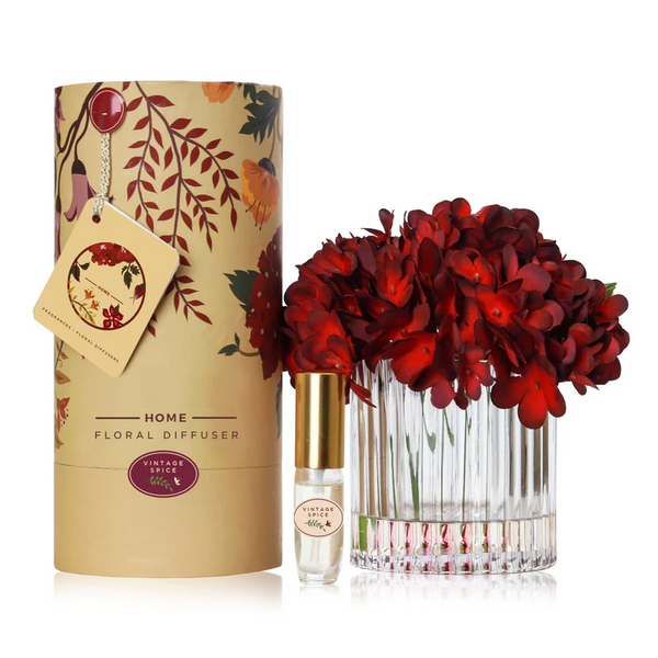 Scented Flower Diffuser - Silk Red Hydrangea & Fragrance Set