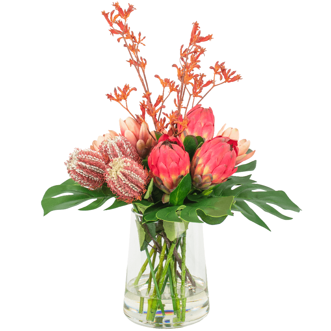 Artificial Pink Native Flower Arrangement | Silk Flowers in Vase